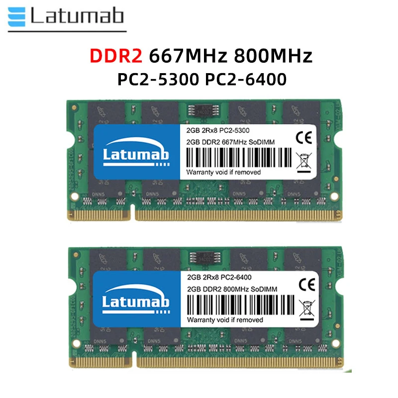 Latumab memória ram ddr2, 4gb, 8gb, 800mhz, 667mhz, sodimm, pc2 5300, 6400 ram, 200pin, 1.8v ...