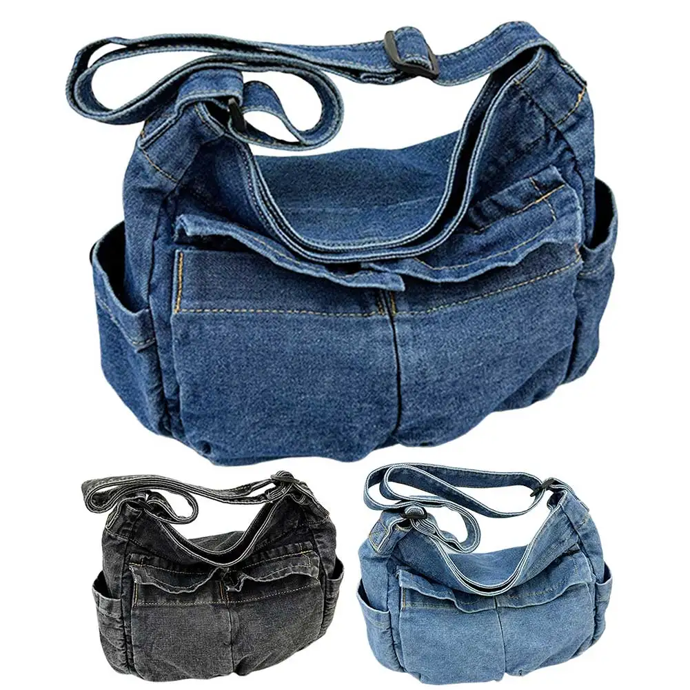 Women-Square-Commuting-Bag-Large-Capacity-Denim-Daily-Tote-Bag ...