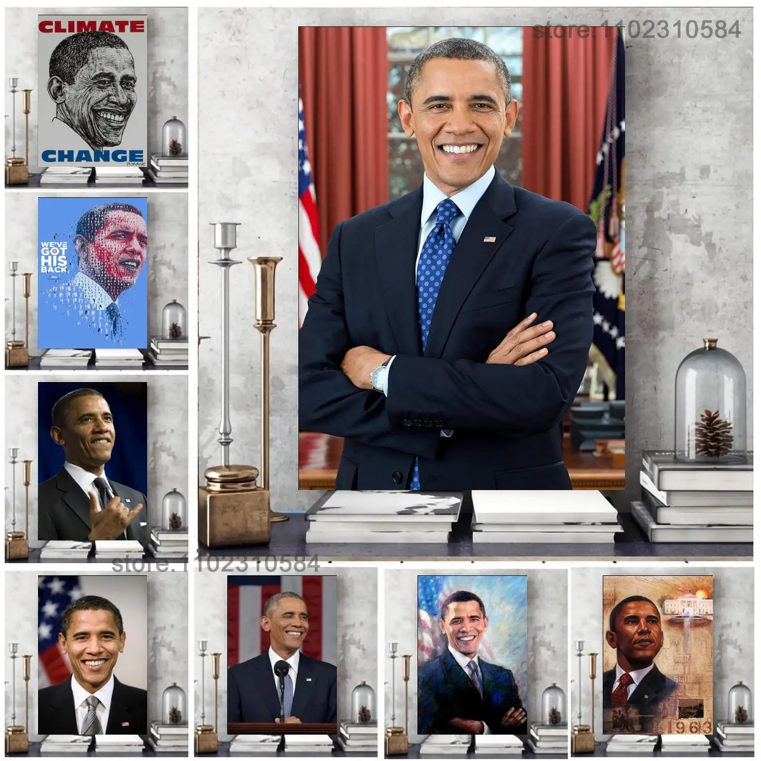 Barack Obama Poster Wall Art Canvas Posters Decoration Art Poster ...