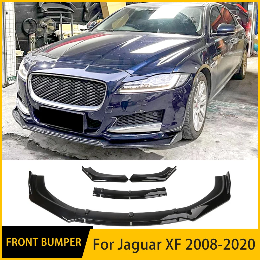 For-Jaguar-XF-3Pcs-Front-Bumper-Split-Lip-Body-Kit-Spoiler-Diffuser ...