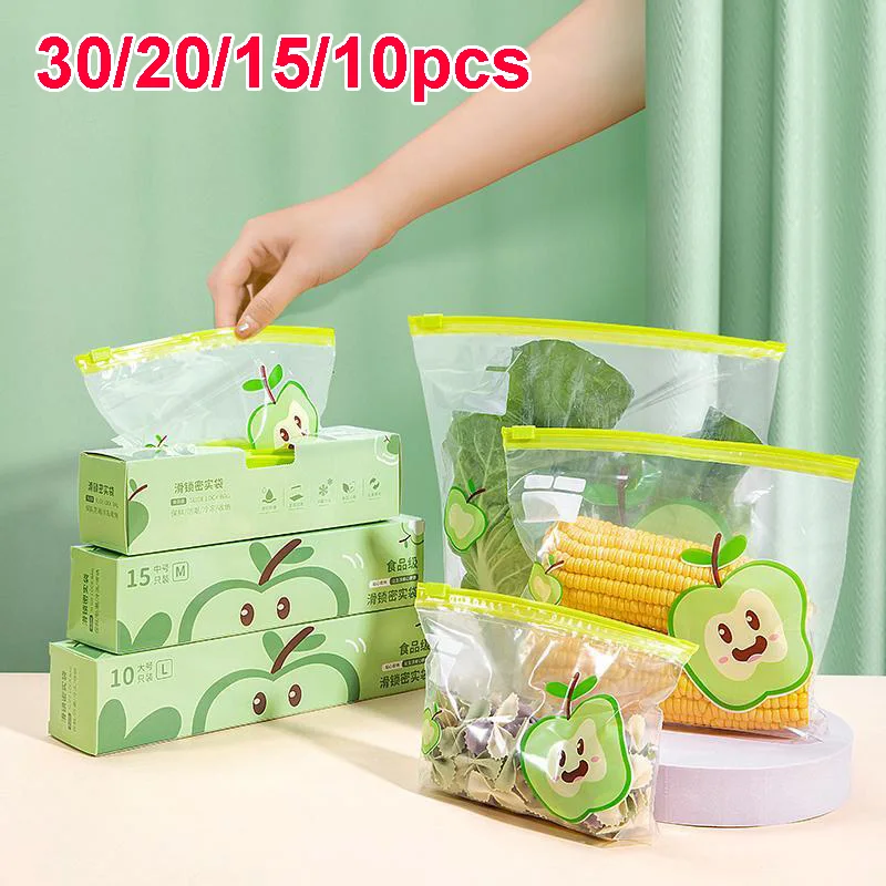 Reusable Zip Lock Bag Food Grade Transparent Storage Bag Refrigerator ...