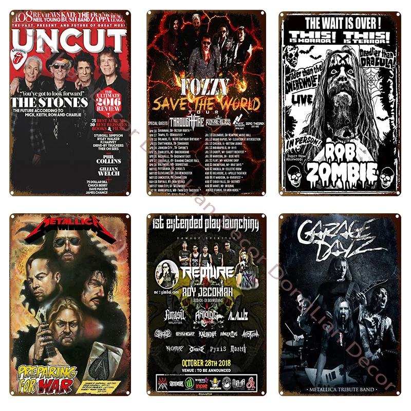 Metal Tin Sign Rock Music Heavy Metal Iron Signs Hard Rock Music Art ...