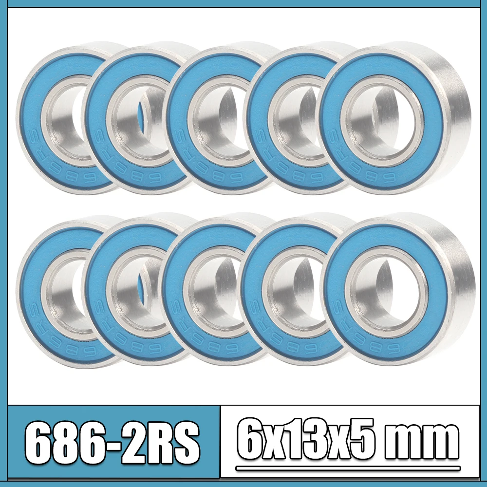 686-2RS Bearing ABEC-3 ( 10 PCS ) 6x13x5 mm Miniature 686RS Ball ...