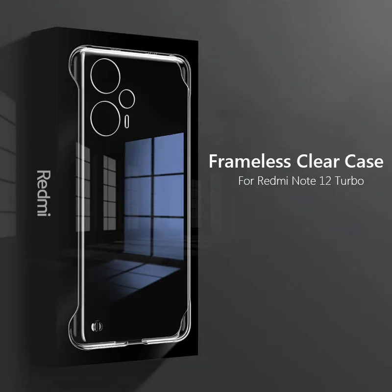 Frameless Slim Clear Hard Back Cover Case On For Xiaomi Redmi Note 12 ...