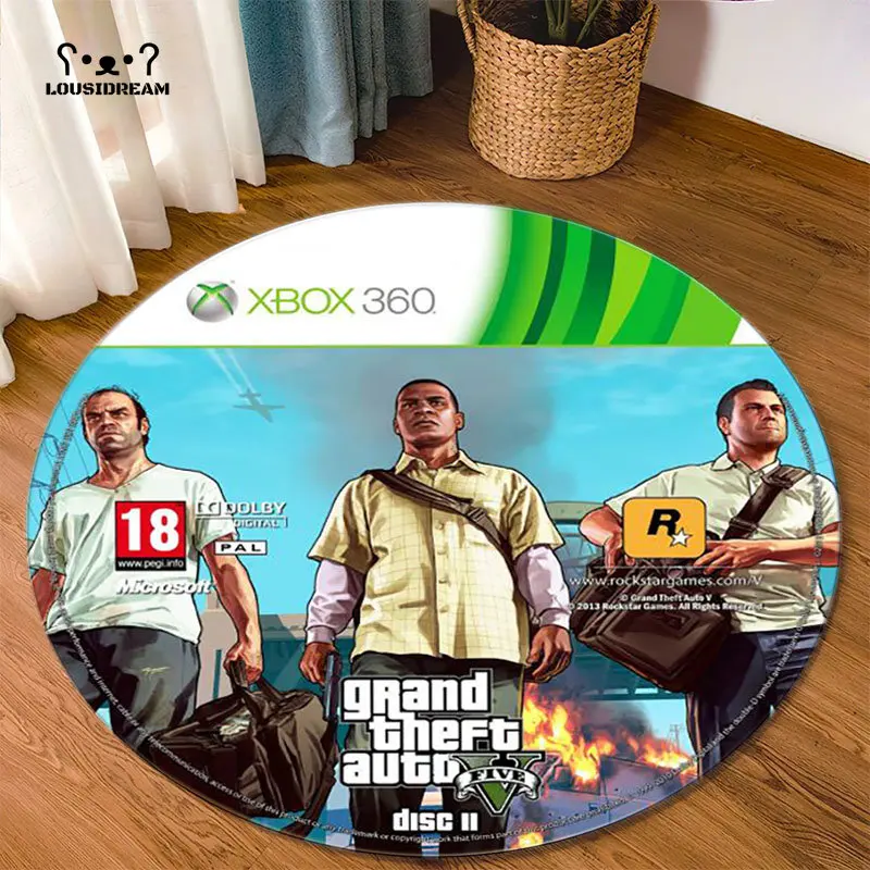 Game-CD-Rug-Round-Mat-Circle-Carpet-Bath-Mat-Black-Mat-Home-Decoration ...