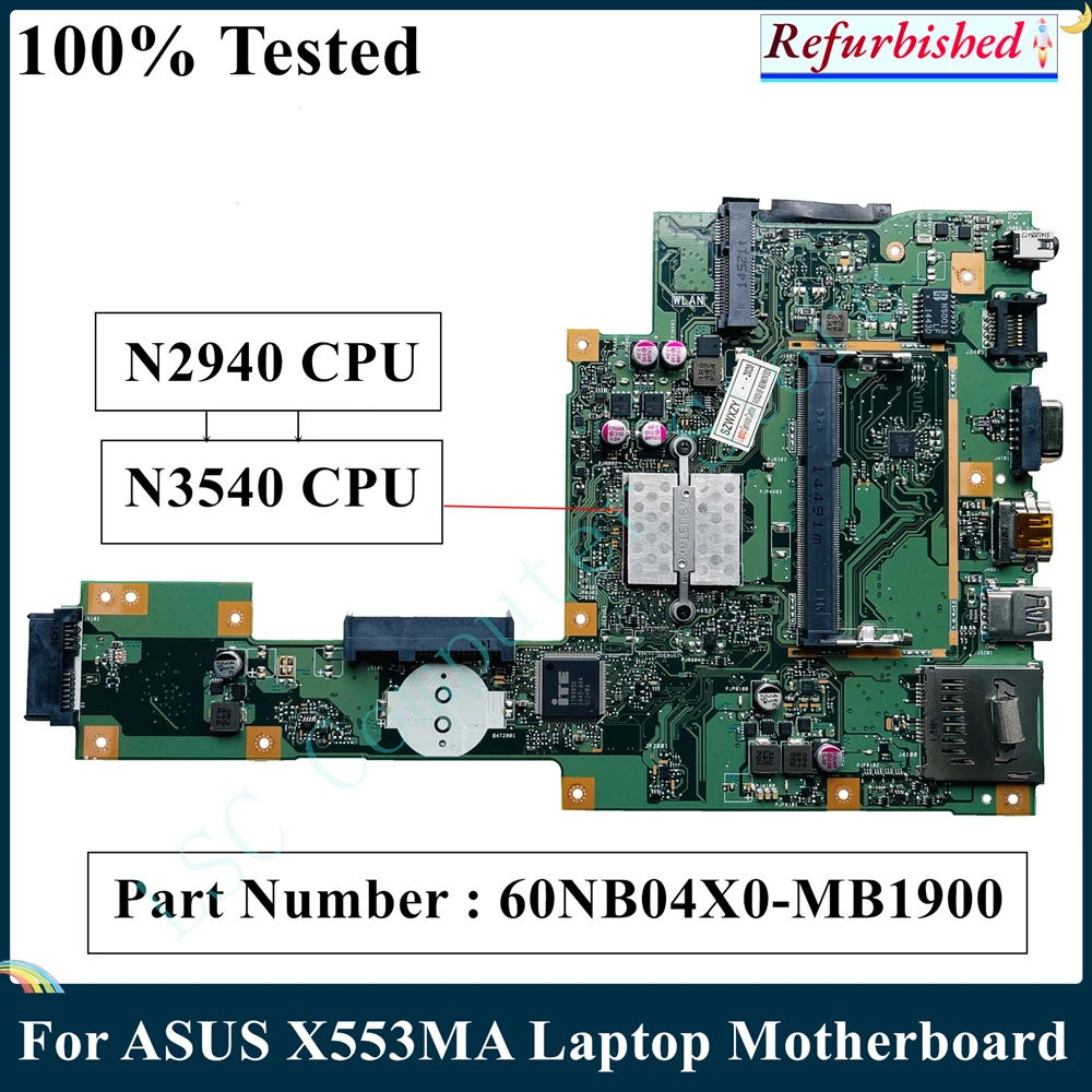 LSC Refurbished For ASUS X553MA Laptop Motherboard With N3540 N2940 CPU ...