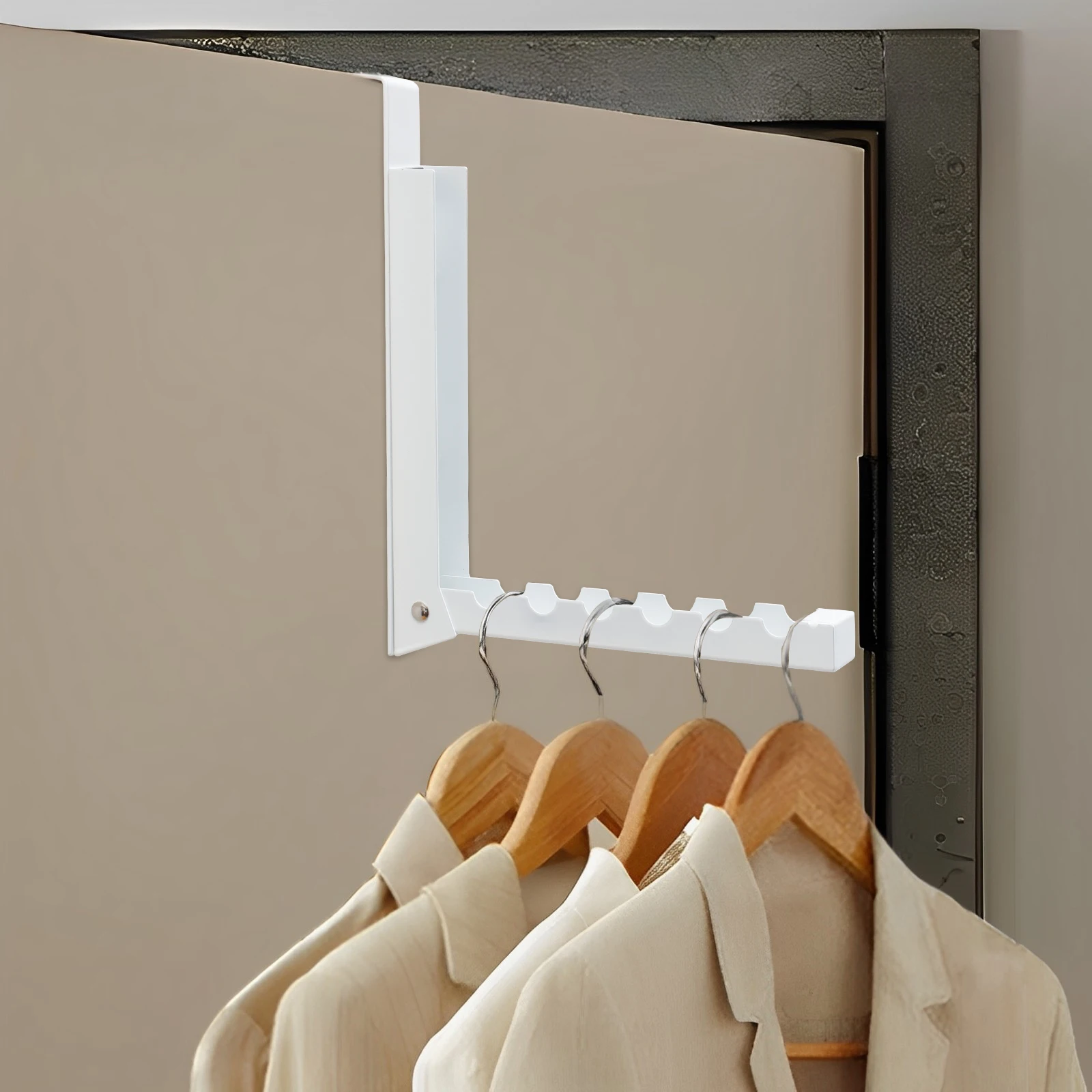 New-Over-the-Door-Drying-Rack-with-6-Slots-Folding-Over-Door-Clothing ...