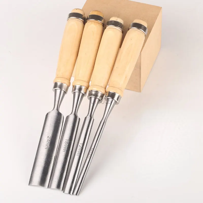 1/4PCS Carpentry Chisel Tool Sets Woodworking Carving Chisel 6mm 12mm ...