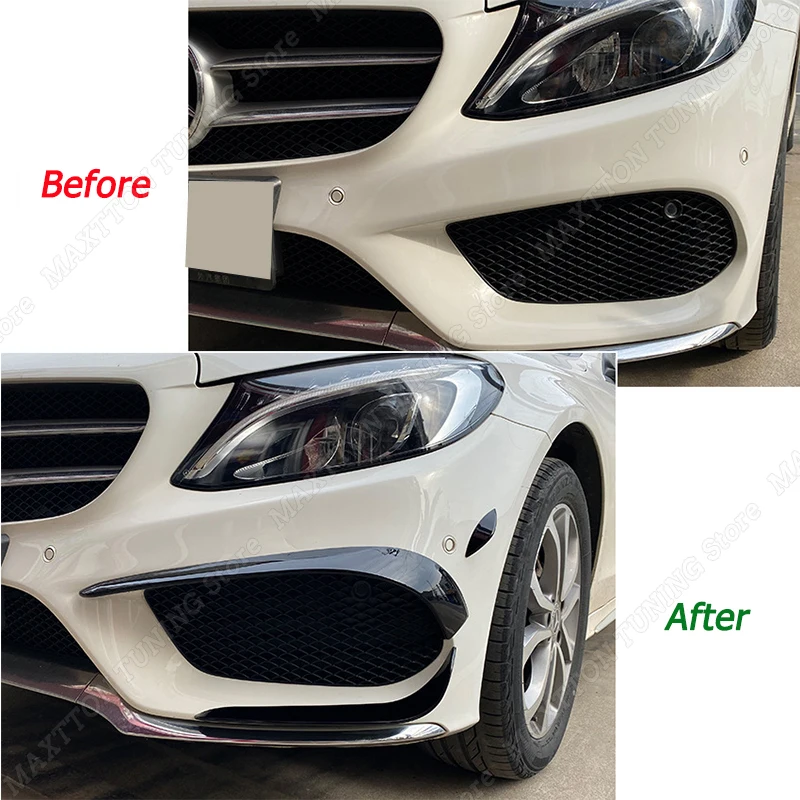 Front Bumper Air Vent Cover Mesh Grill Frame For Mercedes-Benz C Class ...