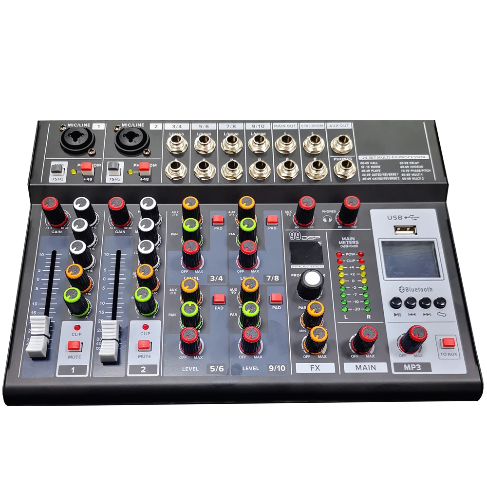 10-Channel-Professional-Audio-Mixer-99DSP-Effects-USB-BT-Home-Stage-KTV ...