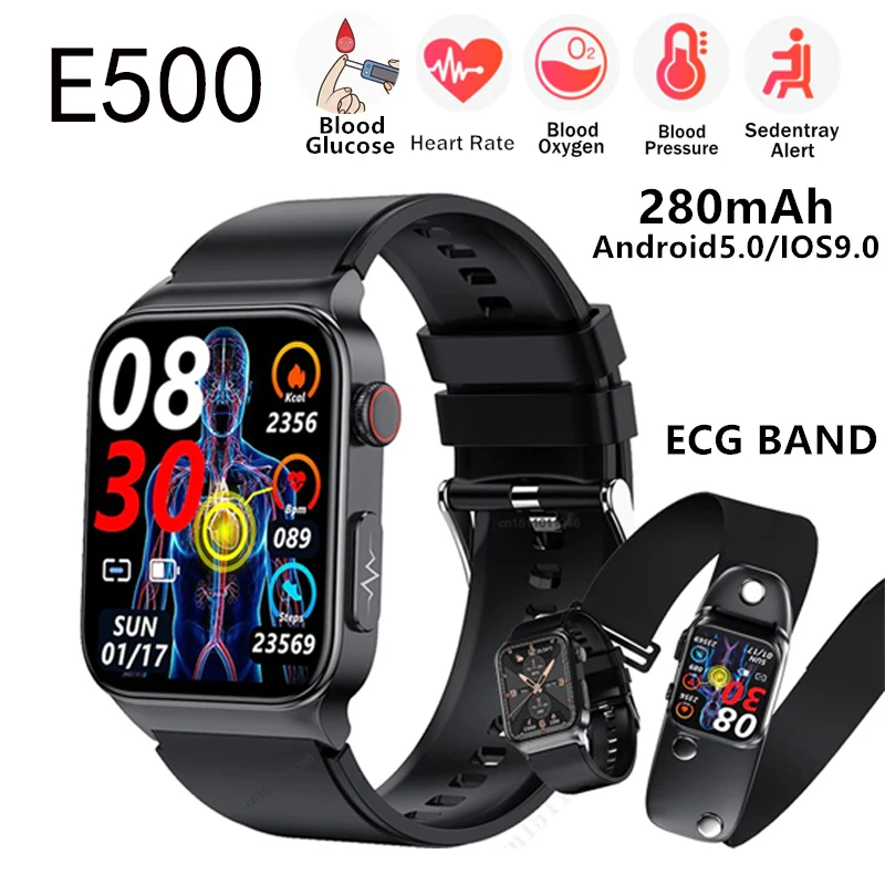 2022-Blood-Glucose-Smart-Watch-ECG-Monitoring-Blood-Pressure-Body ...