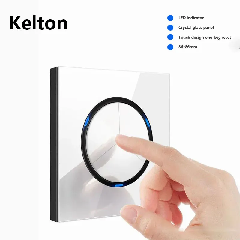 Universal-White-tempered-glass-panel-circular-wall-lamp-switch-LED-1 ...