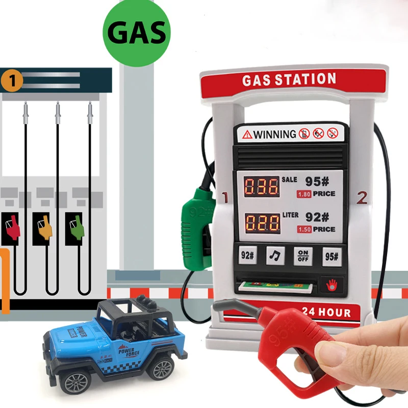Kids Gas Pump Toy For Boys Girls Alloy Simulation Gas Station Taxi Car ...