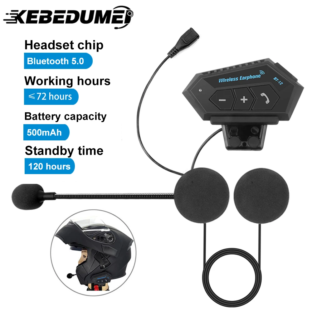 Motorcycle Helmet Headset Bluetooth Wireless Hands-free Call Kit Stereo ...