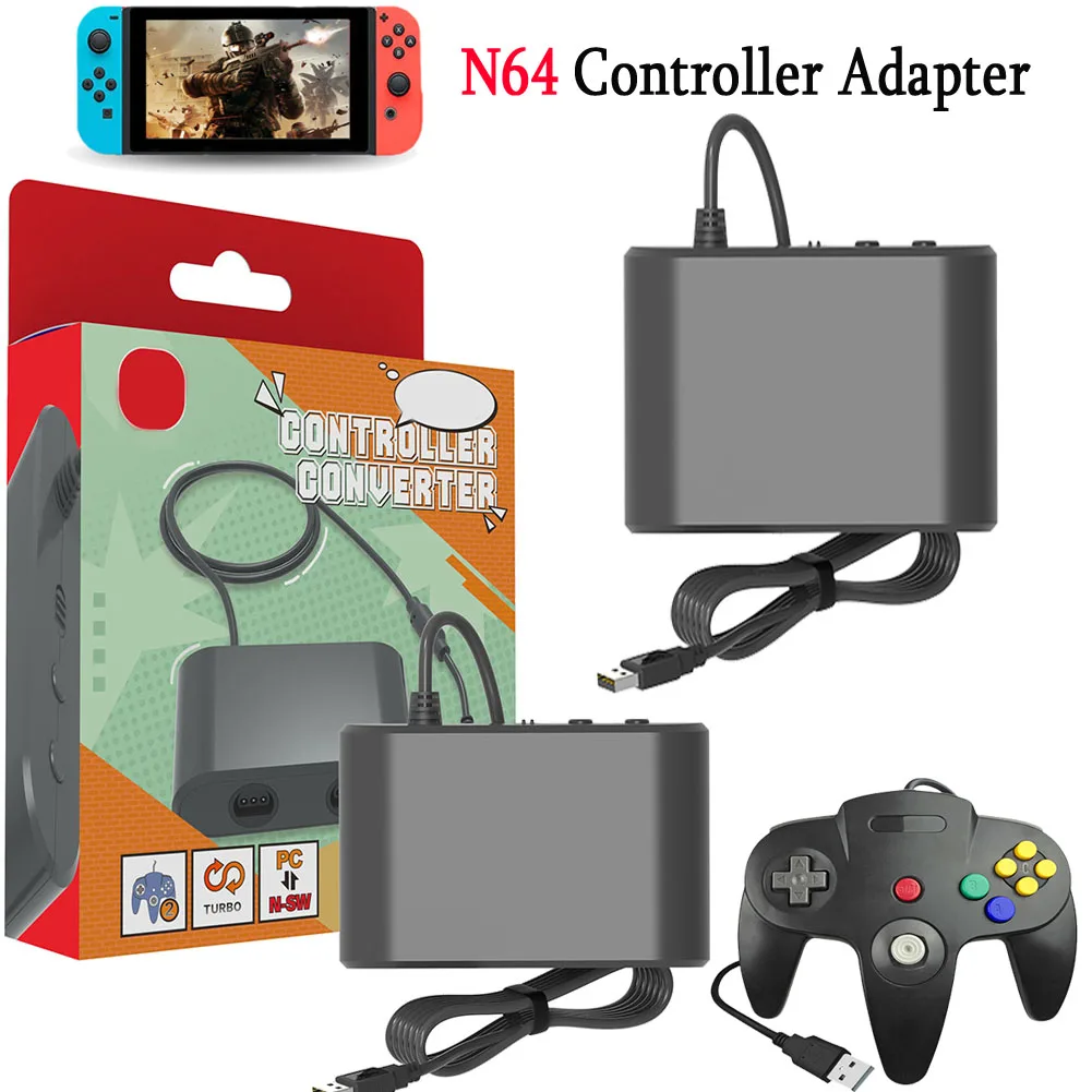 N64-Controller-Adapter-Support-Turbo-Wireless-USB-Adapter-2-Ports-USB-Convertor-Plug-and-Play ...