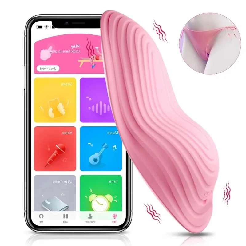 Vibradores-Wearable-Borboleta-para-Mulheres-Sem-Fio-APP-Remoto-Dildo-Estimulador-do-Clit-ris ...