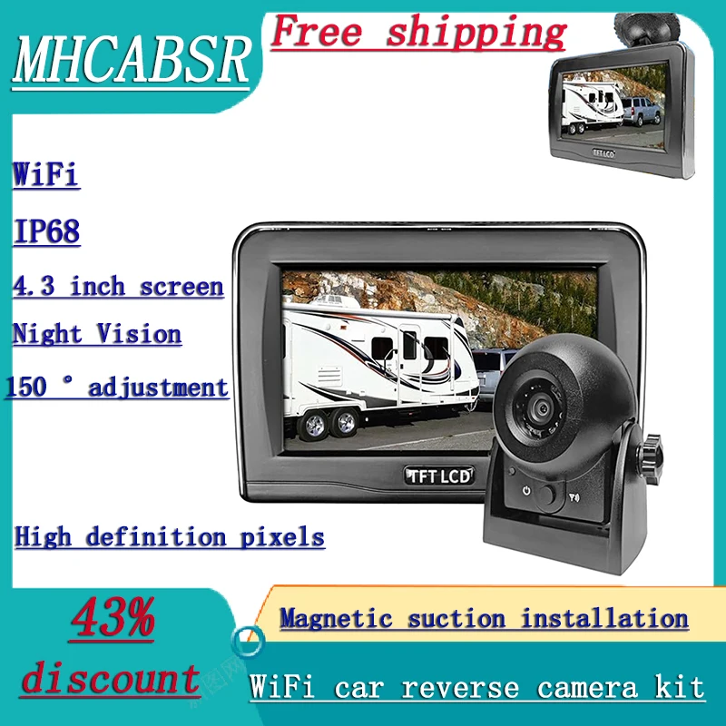 Wireless-Camera-System-4-3-Inch-LCD-Display-with-WiFi-Magnetic-Camera ...