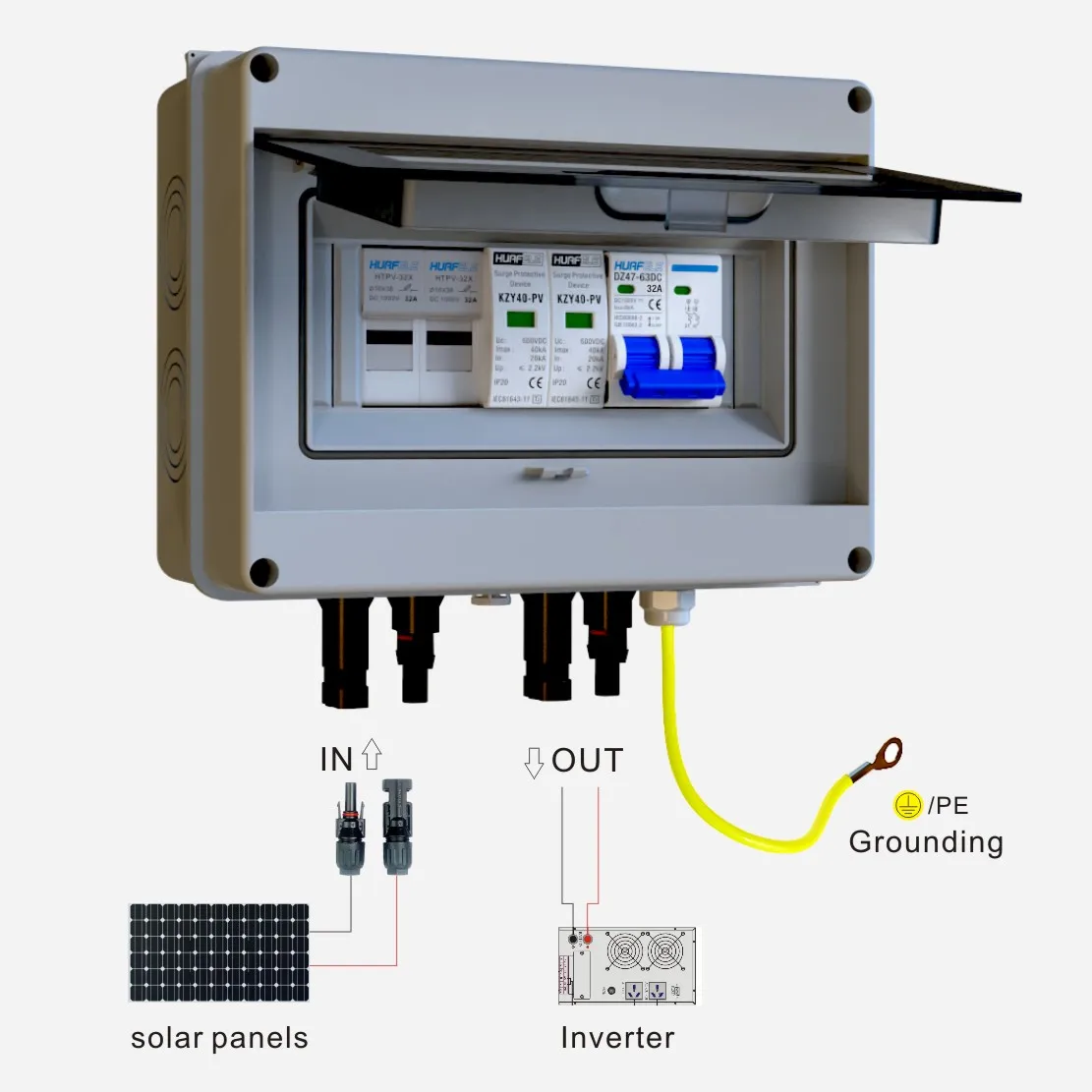 Solar-photovoltaic-PV-Combiner-Box-With-Lightning-Protection-1-in-1-out ...