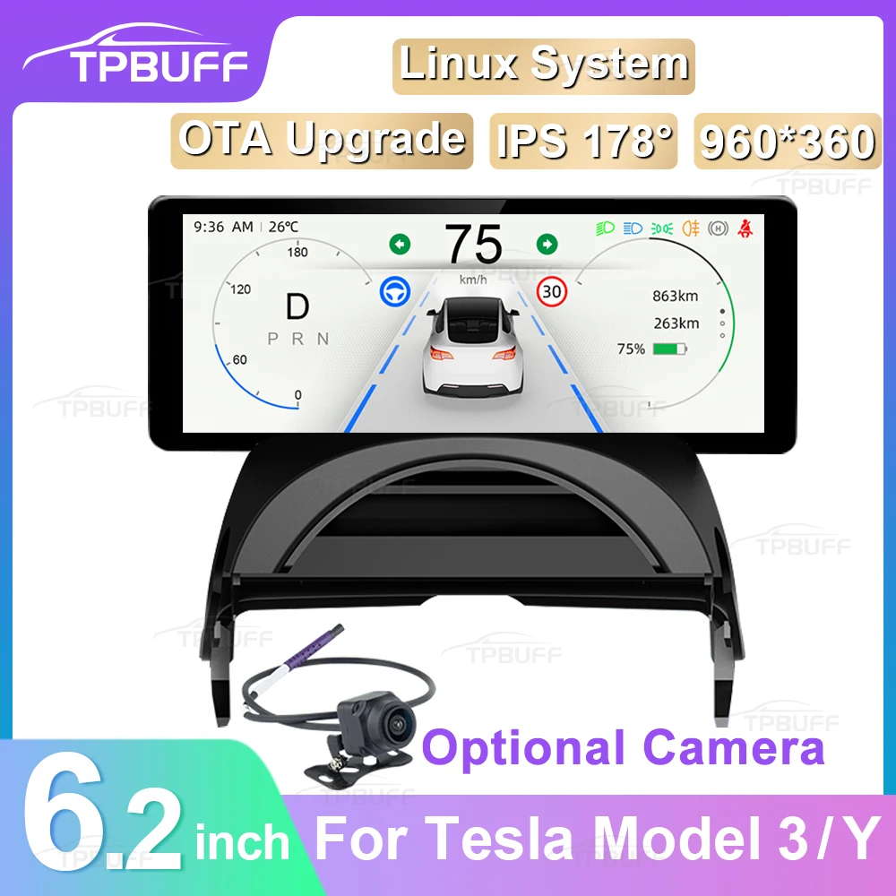 TPBUFF-6-2inch-Head-Up-Display-for-Tesla-Model-3-Y-Front-Dashboard-HUD ...