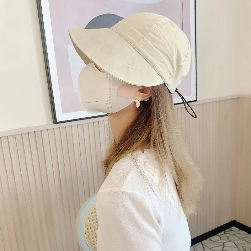 접이식 와이드 브림 태양 모자 남성 및 여성용 드로 스트링 조절 캡 해변 모자 여름용 빠른 건조 바이저 어부 모자