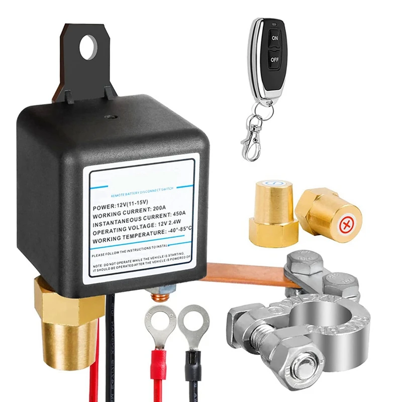 12V 200A Wireless Remote Control Disconnect Cut Off Isolator Switch Car ...