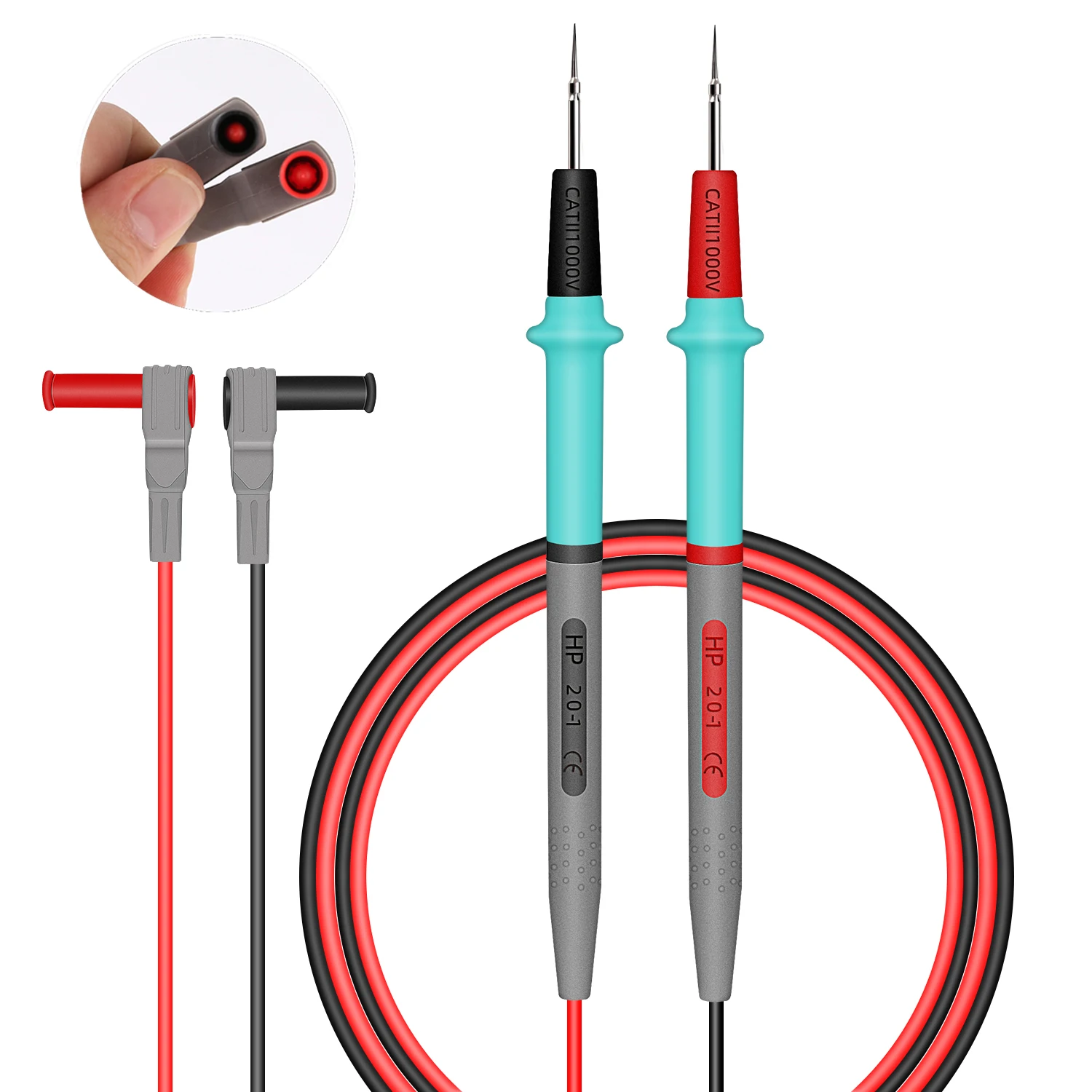 20A 1000V Multimeter Test Leads Needle Tip Pin Digital Multi Meter Lead ...