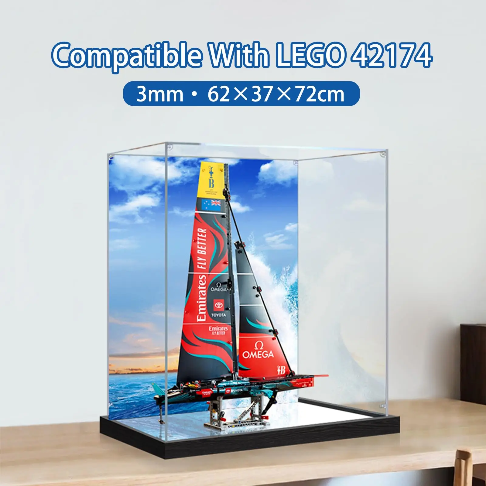 Acrylic Display Case for Lego AC75 42174 Monohull Hydrofoil Sailboat ...