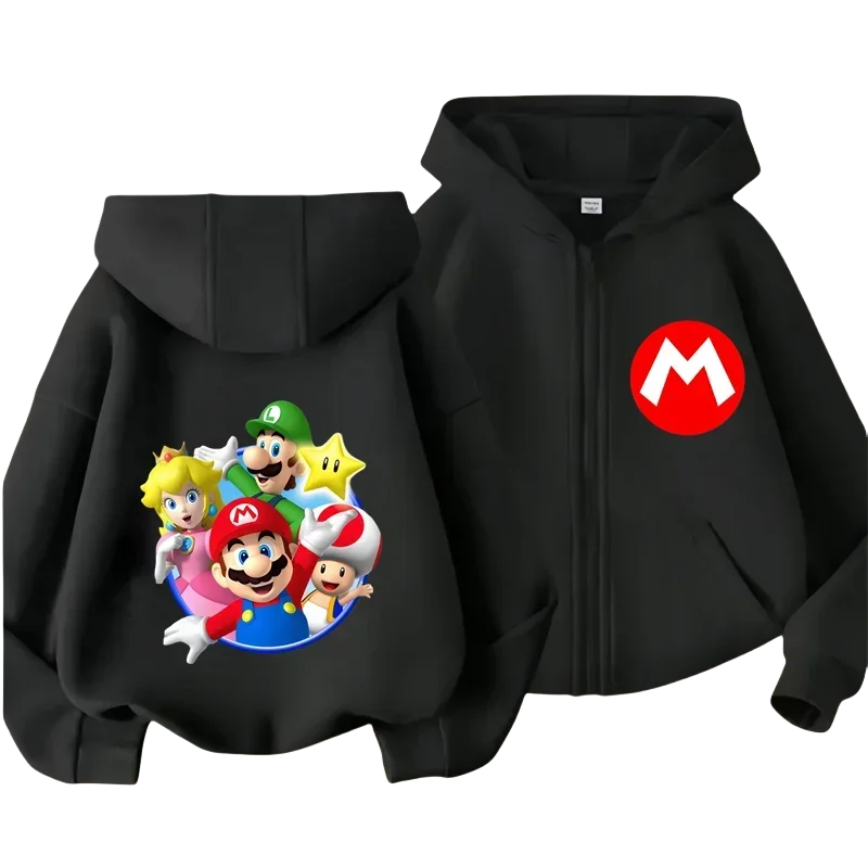 Super-Mario-Kids-Zipper-Hoodie-Cartoon-Print-Autumn-Winter-Long-sleeved ...