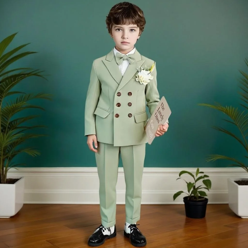 Double Breasted Kids' Formal Suit Set for Boys Wedding Suit 2 Pieces ...