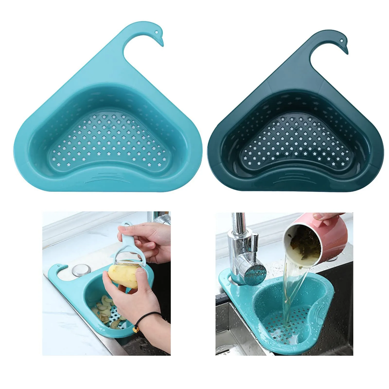 2pc-Multi-Functional-Hanging-Filter-Rack-Sink-Filter-Basket-Triangular ...