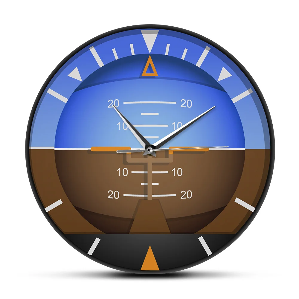 Airplane-Instruments-Aircraft-Gyro-Horizon-Designed-Wall-Clock-Aviator ...
