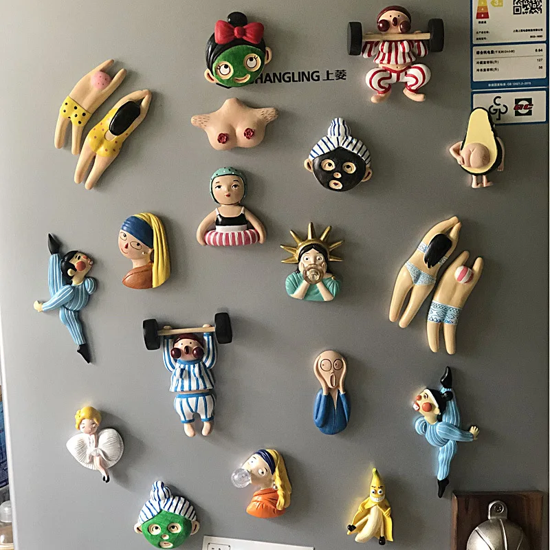 Three-dimensional 3D Personality Creative Refrigerator Magnets Cute ...