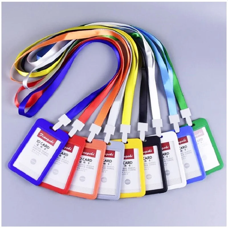 Wholesale-ID-Card-Holder-With-Lanyard-Staff-Plastic-Work-Card-Badge ...