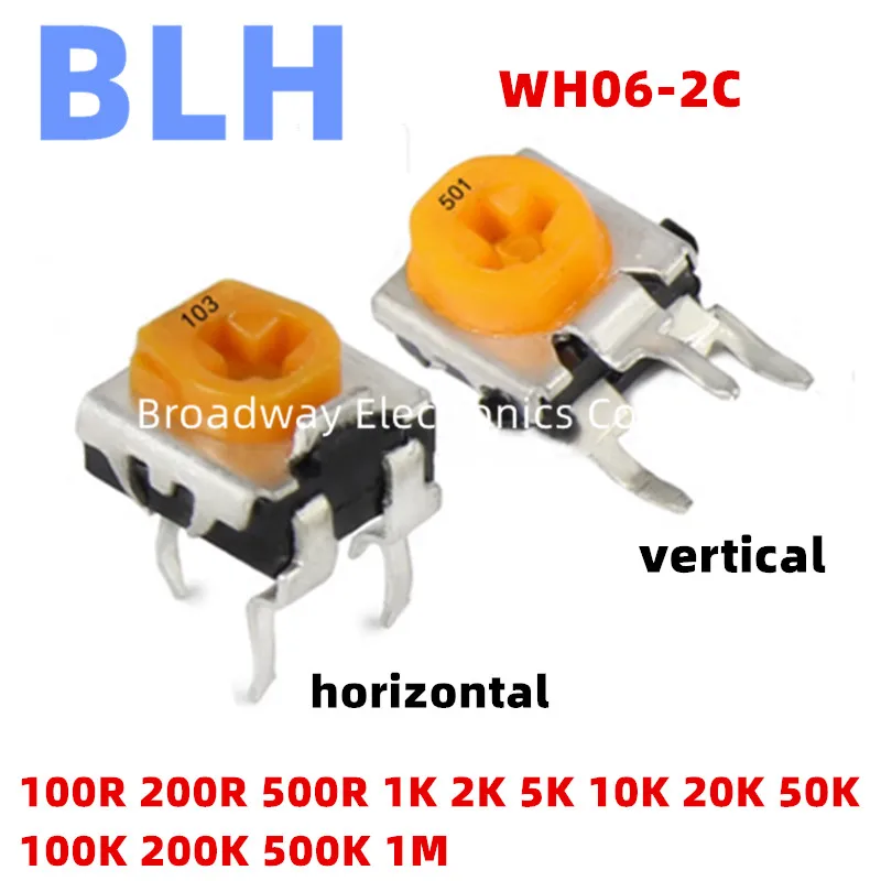 20PCS-WH06-2C-Trimmer-Potentiometer-variable-resistors-WH06-100R-200R ...