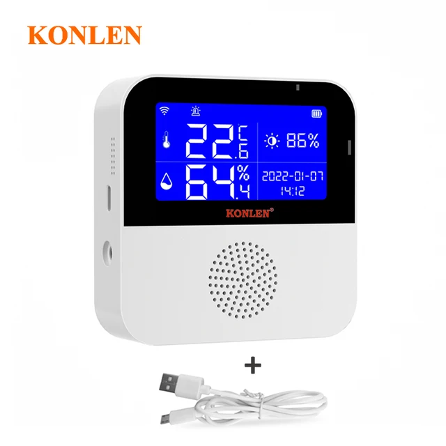 Tuya WIFI Temperature Humidity Sensor Alarm Hygrometer Probe ...