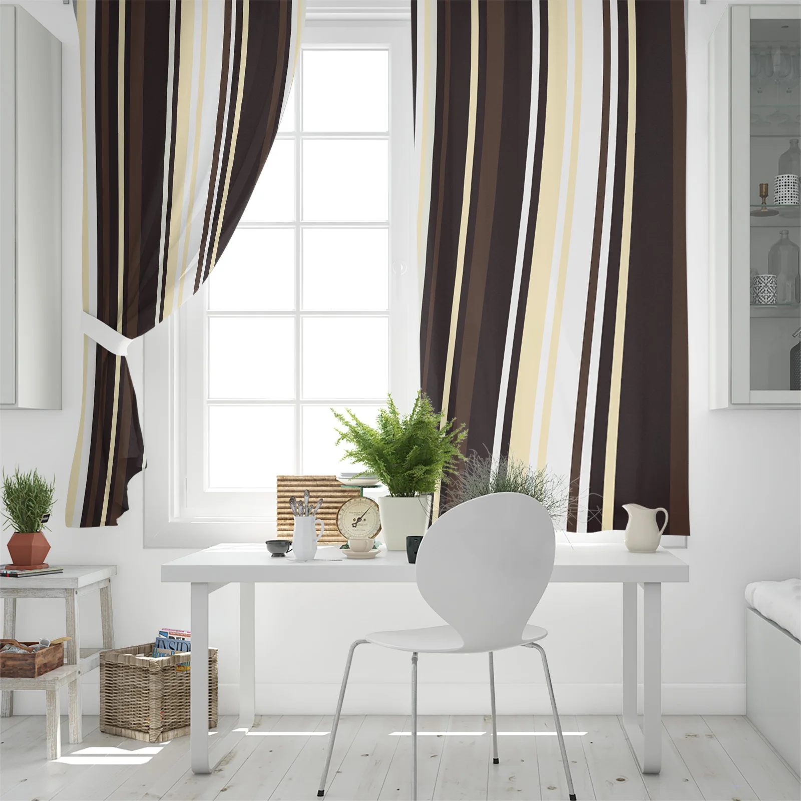 Simple Brown Window Curtains Design Ideas