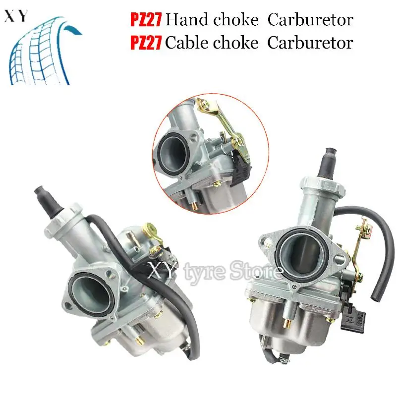 PZ27 27mm Motorcycle Carburetor With Accelerating Pump Cable Choke For ...
