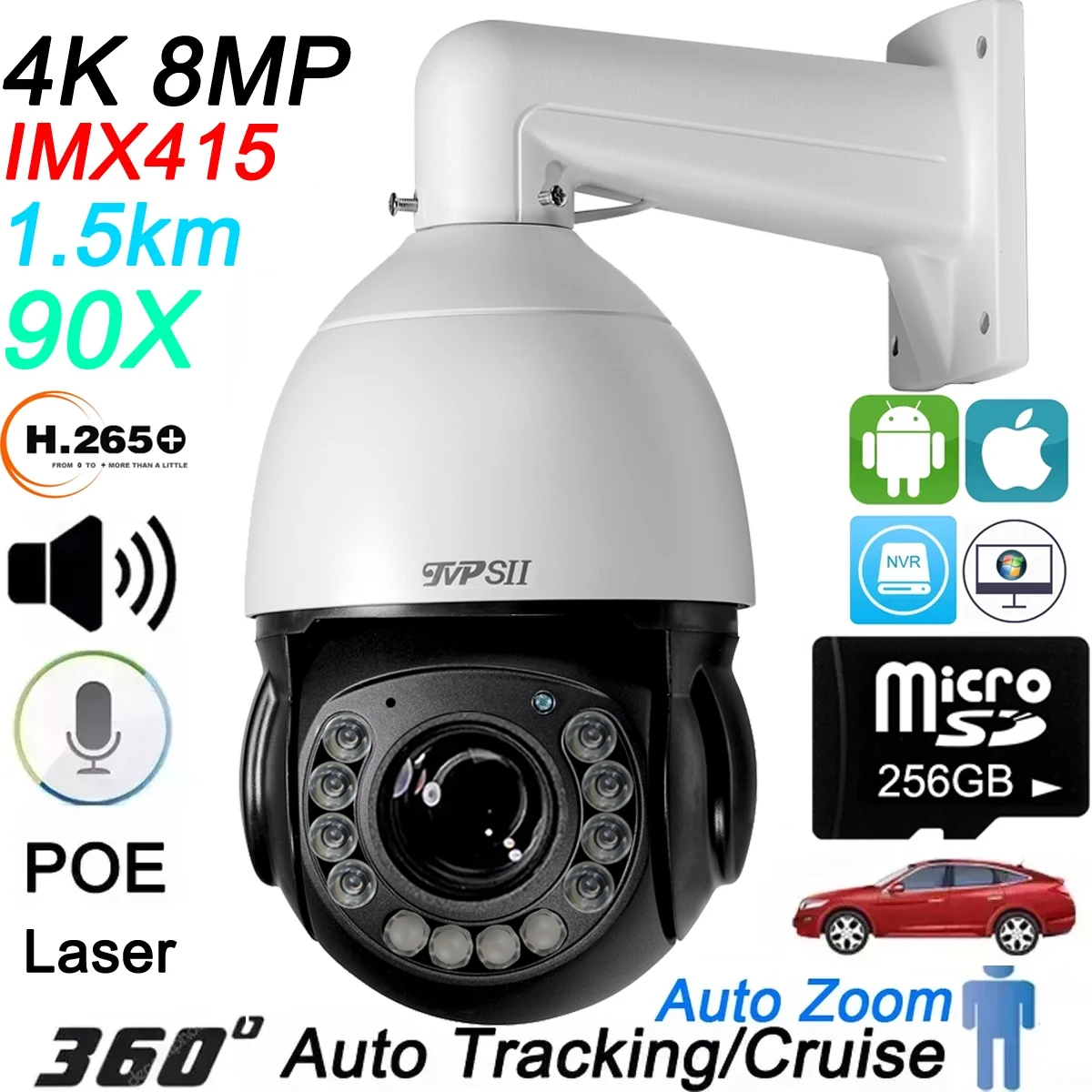 Metal-Max-512G-Auto-Tracking-Vehicle-Human-8MP-4K-54X-90X-Zoom-360 ...