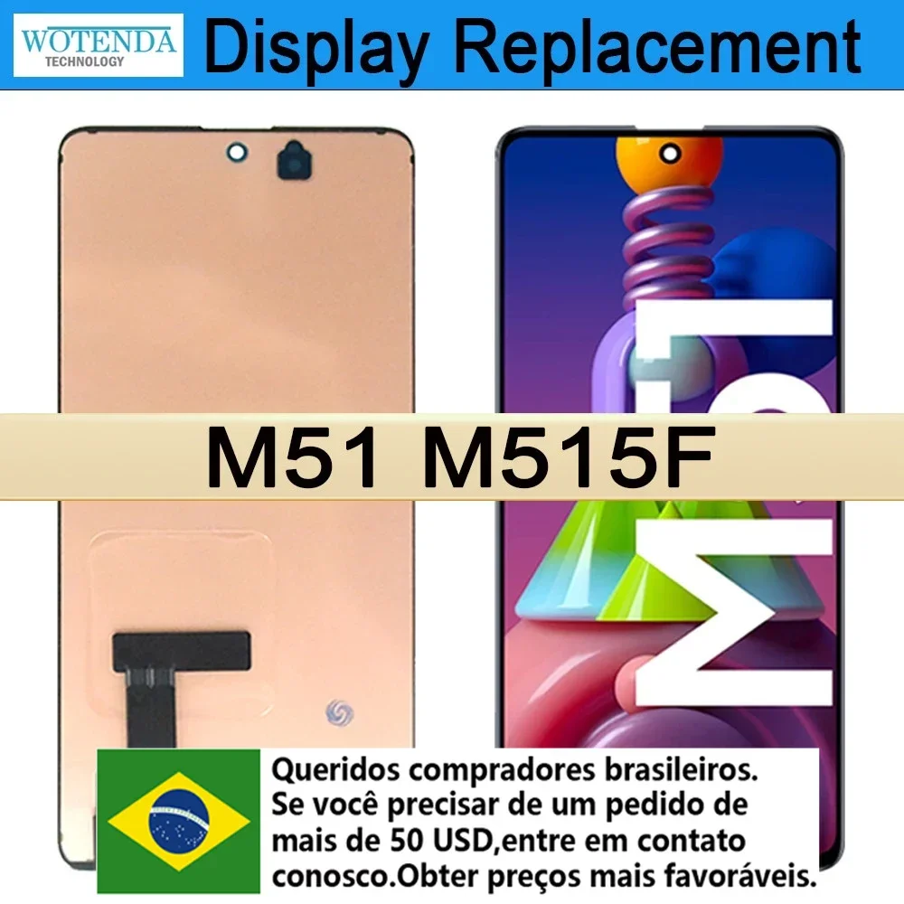 High Quality AMOLED 6.7'' Display For Samsung M51 M515 M515F M515F/DS ...