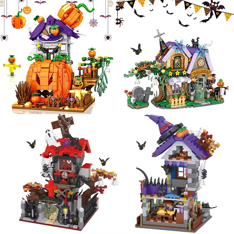 Halloween-Creative-Building-Blocks-Set-Halloween-Hut-Haunted-House ...