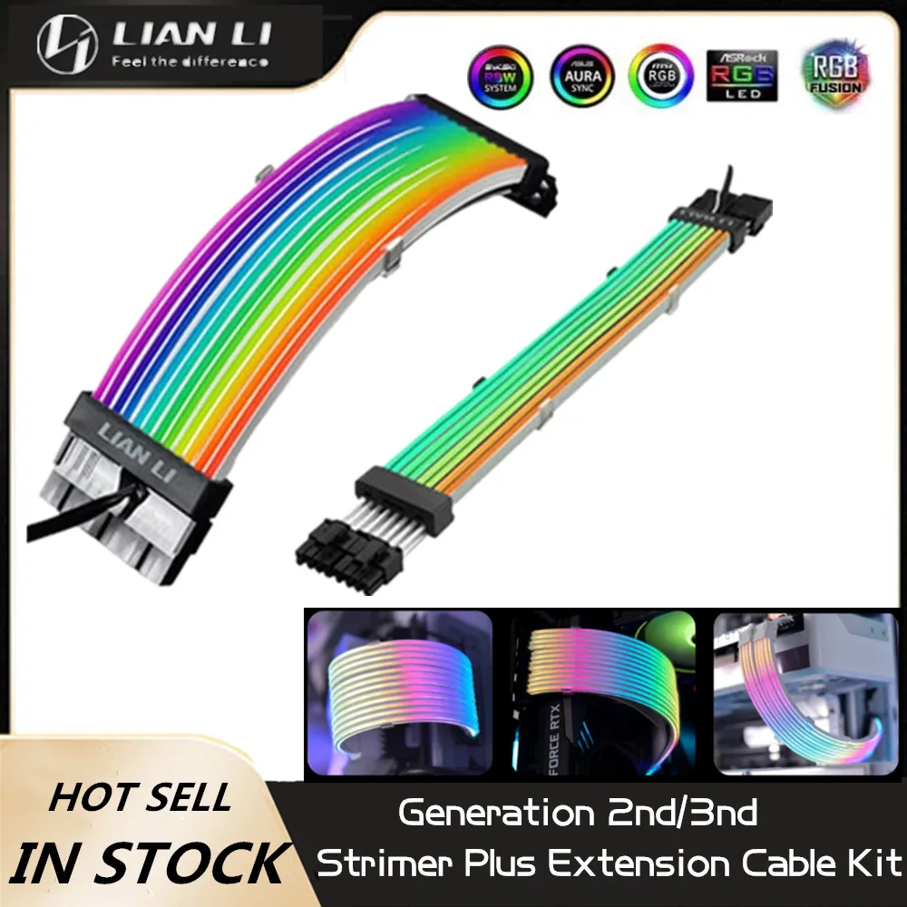 Lian Li Strimer Plus Extension Cable Kit,atx 24pin/ Gpu Dual/triple ...