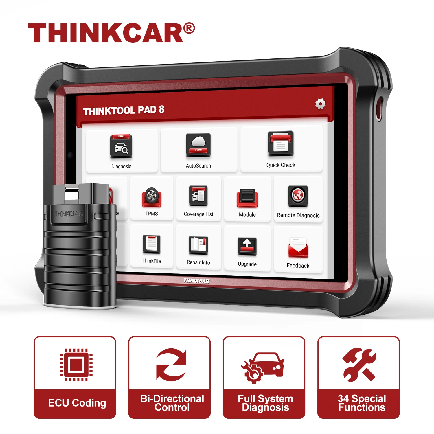 THINKCAR Thinktool Mini OBD2 diagnóstico completo DPF A/F 28 do sistema ...