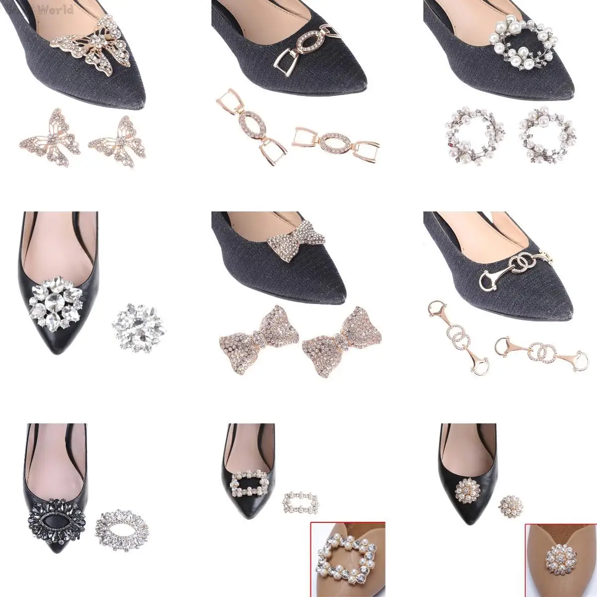 1PC Women Shoes Clips DIY Shoe Charms Jewelry Bowknot Shoes Decorative ...