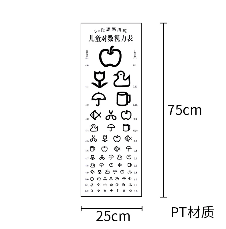 Waterproof Snellen Eye Chart Standard Visual Testing Acuity Chart ...