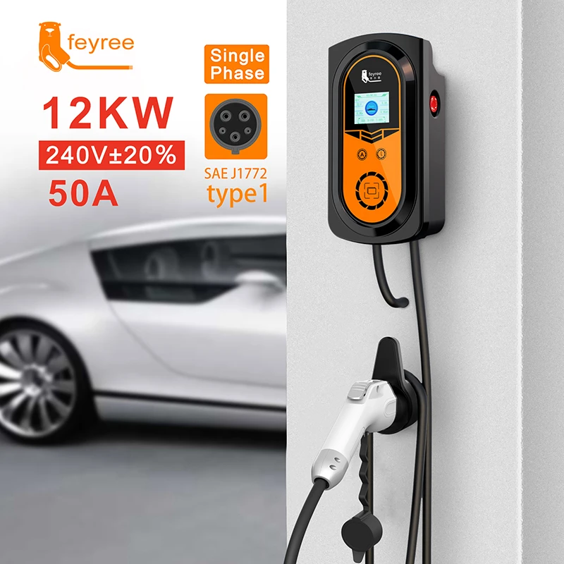 Feyree Evse Wallbox Electric Vehicle Car Ev Charger 50a 12kw Type1 ...
