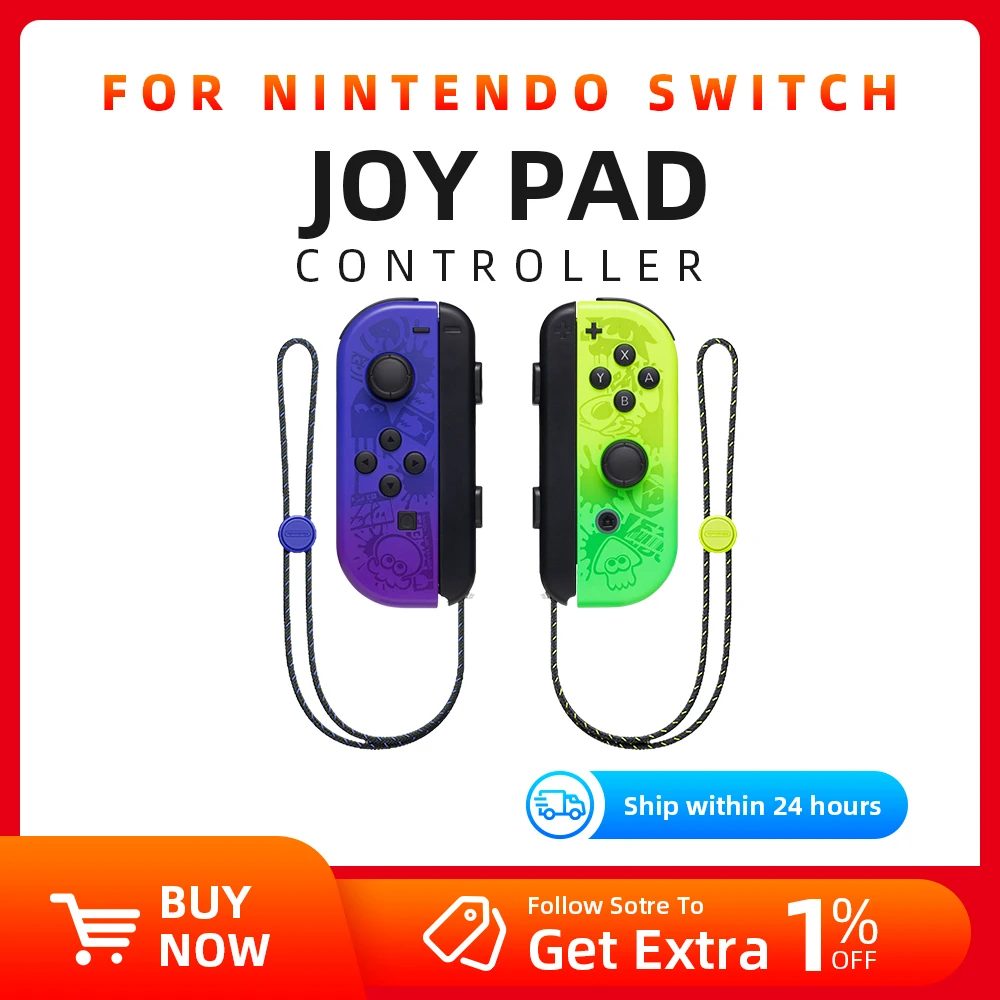 Joy Pad Splatoon 3 for Switch Nintendo Joy Cons L/R Wireless Controller ...