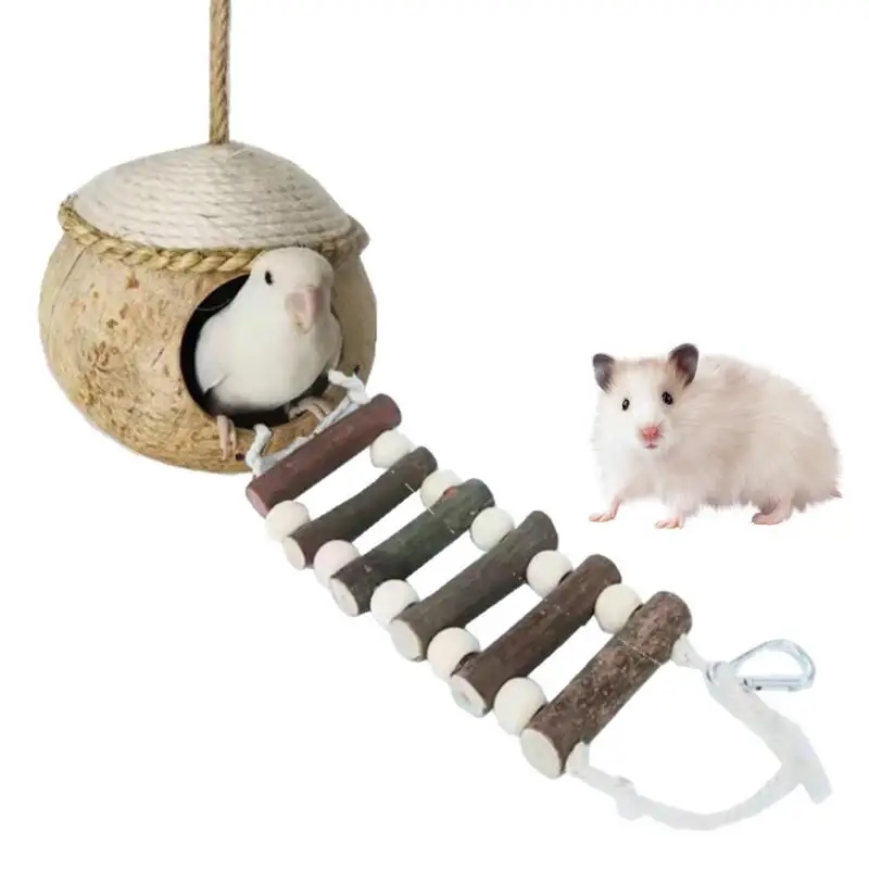 Coconut-Bird-House-For-Cage-Hide-House-Nesting-Breeding-Toy-For-Birds ...