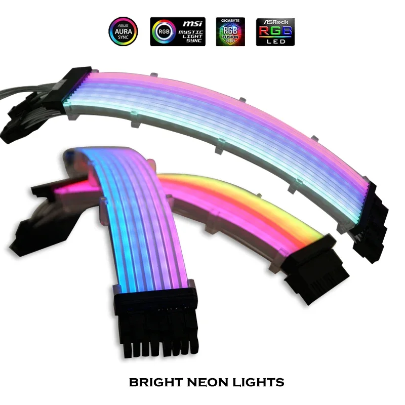RGB 24PIN Motheboard Extension Cable ARGB GPU Dual 8Pin & Triple 8Pin ...