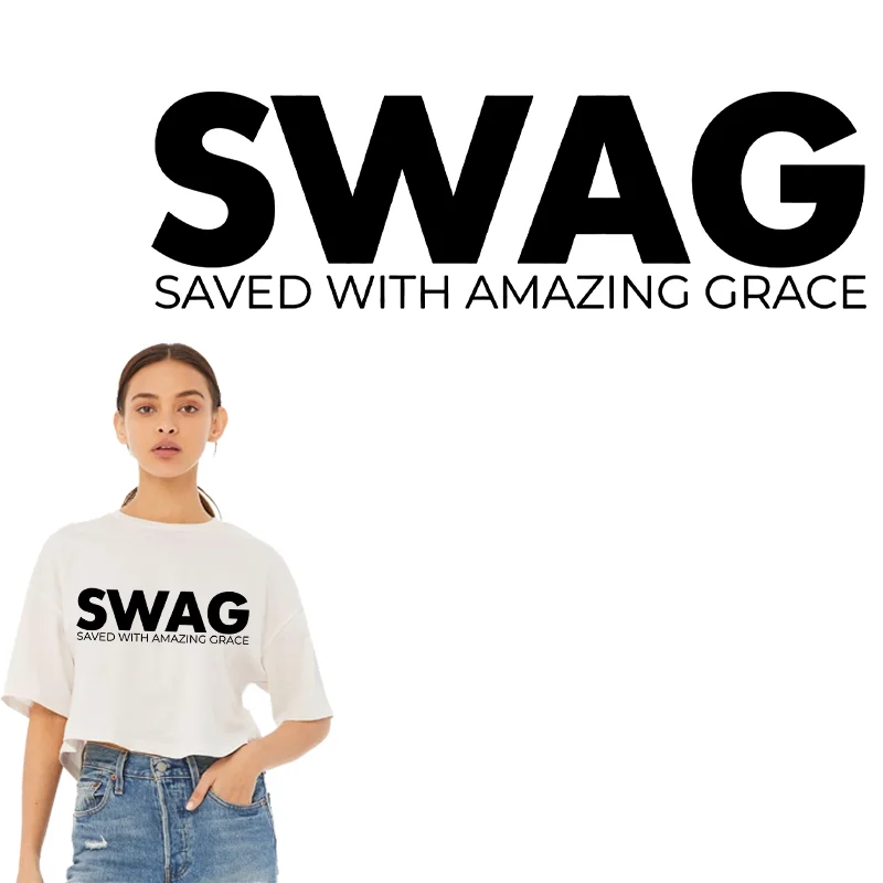 Iron-on-Stickers-For-Clothes-SWAG-SAVED-WITH-AMAZING-GRACE-Printing ...