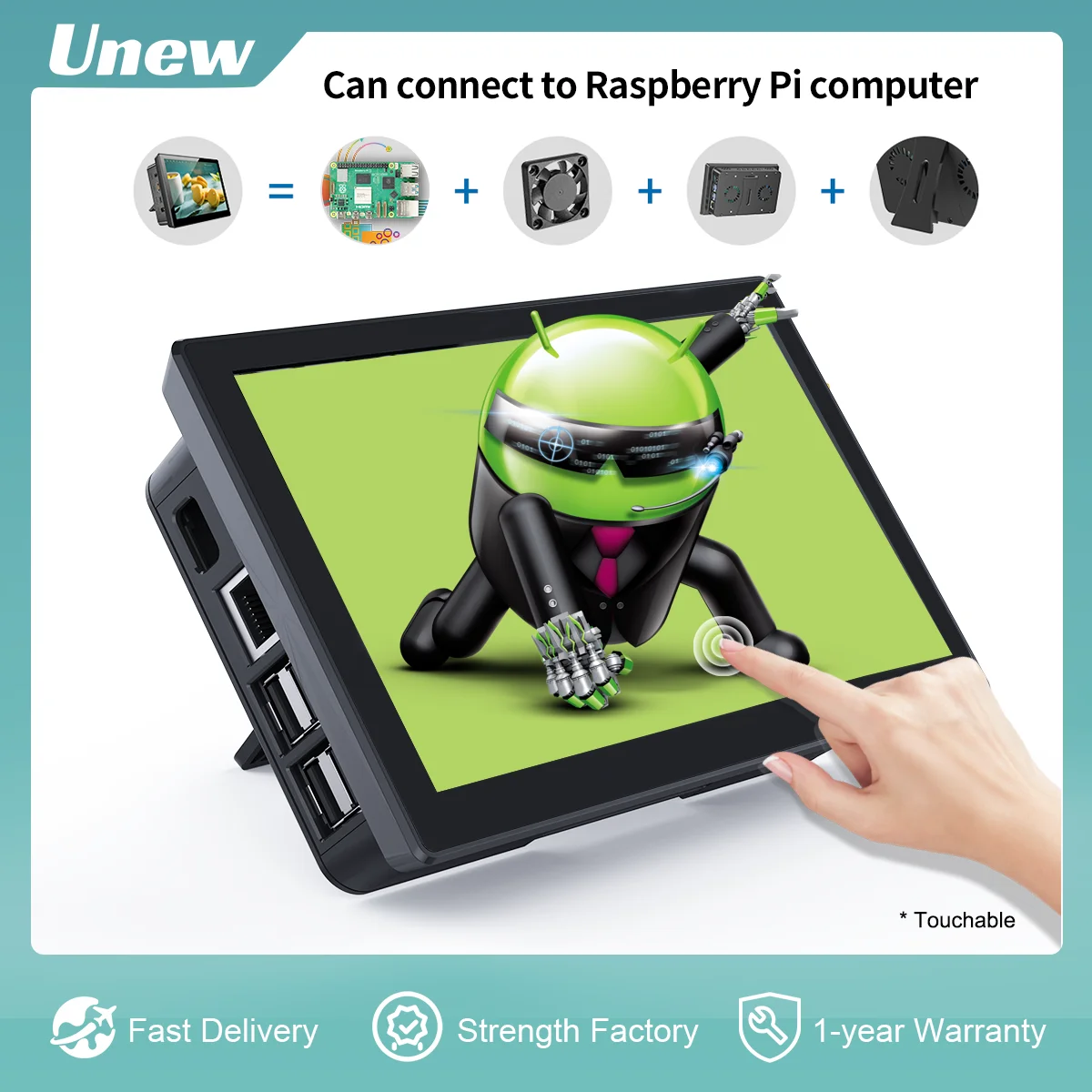 Unew-Portable-Monitor-7-inch-Touch-For-Raspberry-Pi-5-4-Screen-Monitor ...